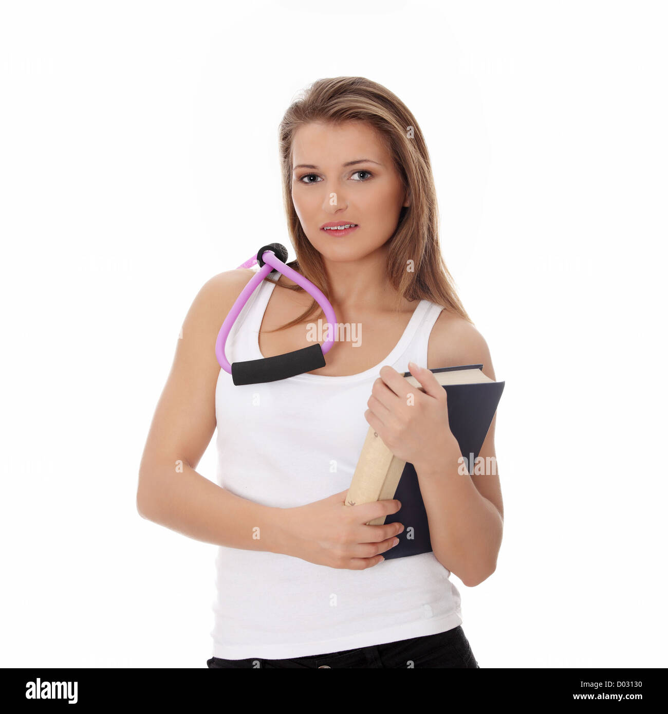 Young happy student woman Stock Photo - Alamy