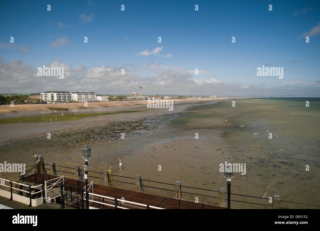 View of the beach and East Worthing from the end of Worthing Pier, West ...