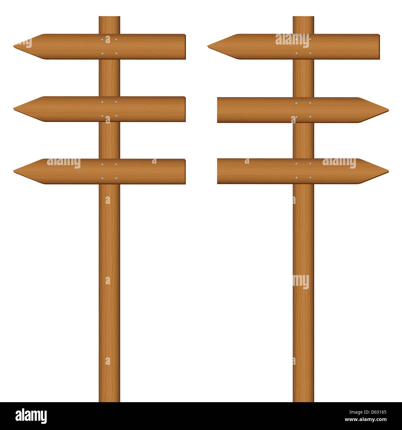 Wooden sign post on a white background. Vector illustration Stock Photo ...