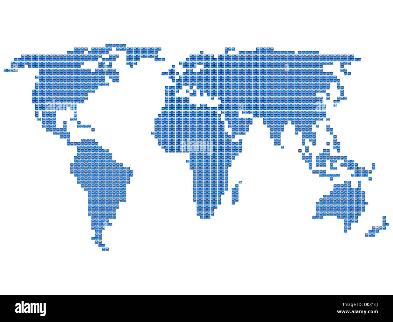 World map formed by squares. Vector illustration Stock Photo - Alamy