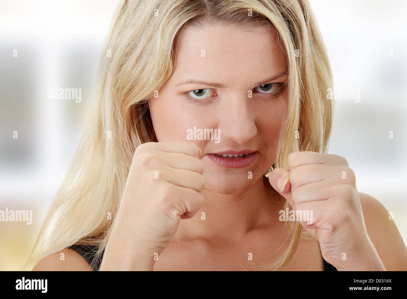 Close-up, portrait of a corpulent woman, isolated on white background ...