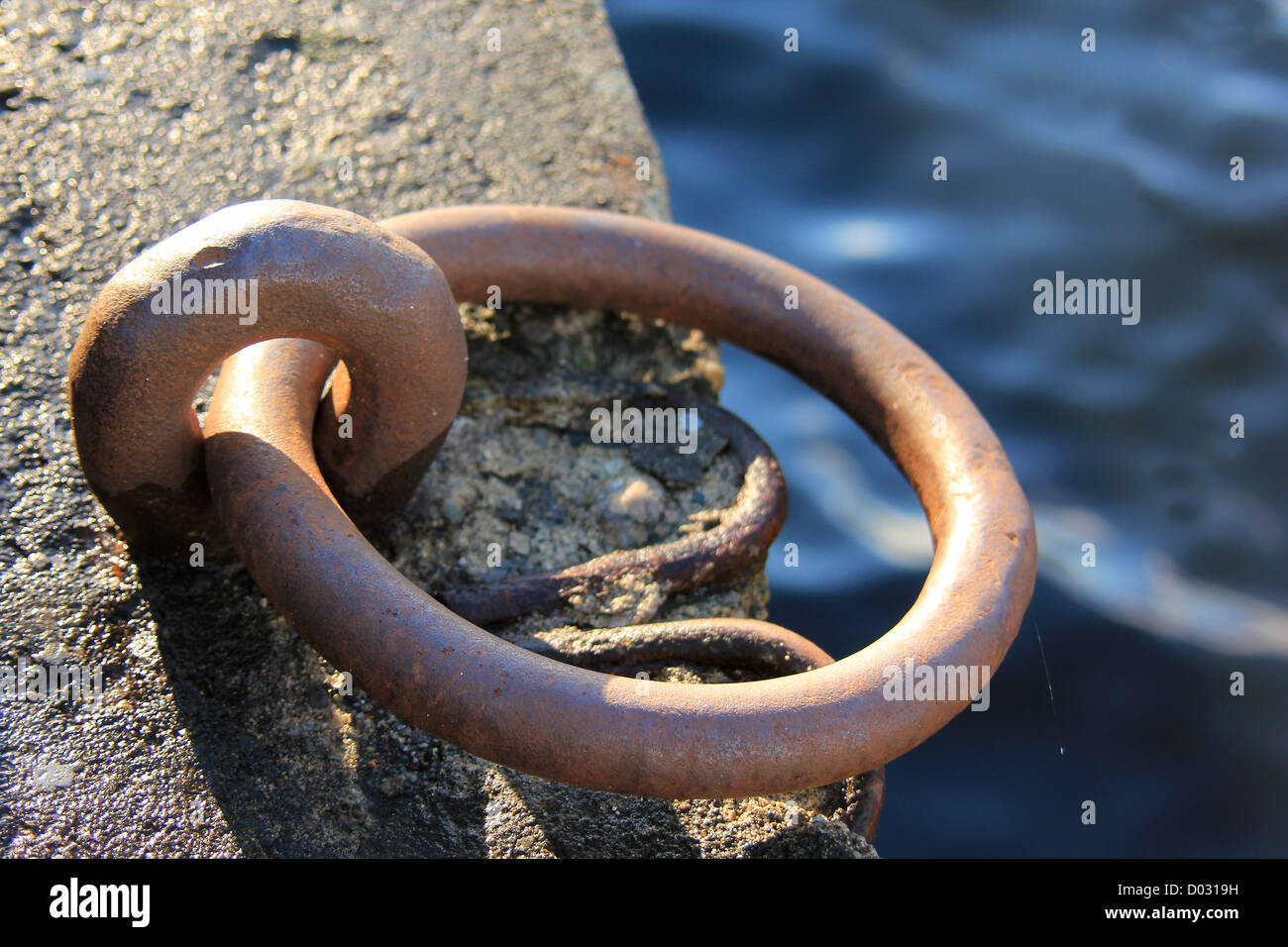 Fasten the boat on the dock Stock Photo - Alamy