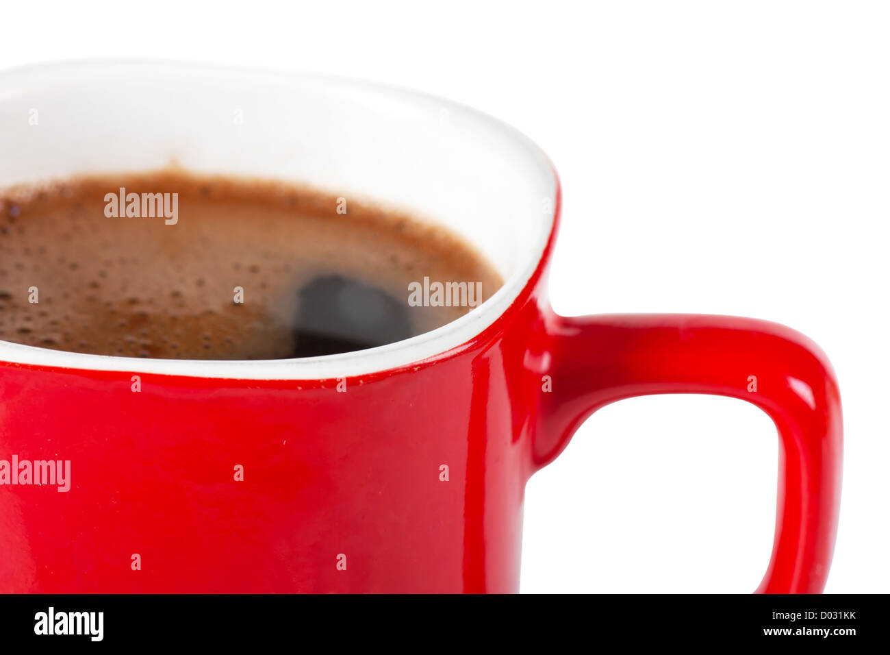 A red cup of coffee isolated over white background Stock Photo - Alamy