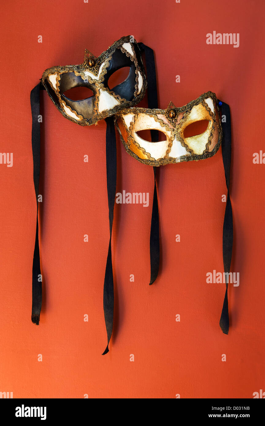A pair of Venetian Carnival masks Stock Photo - Alamy