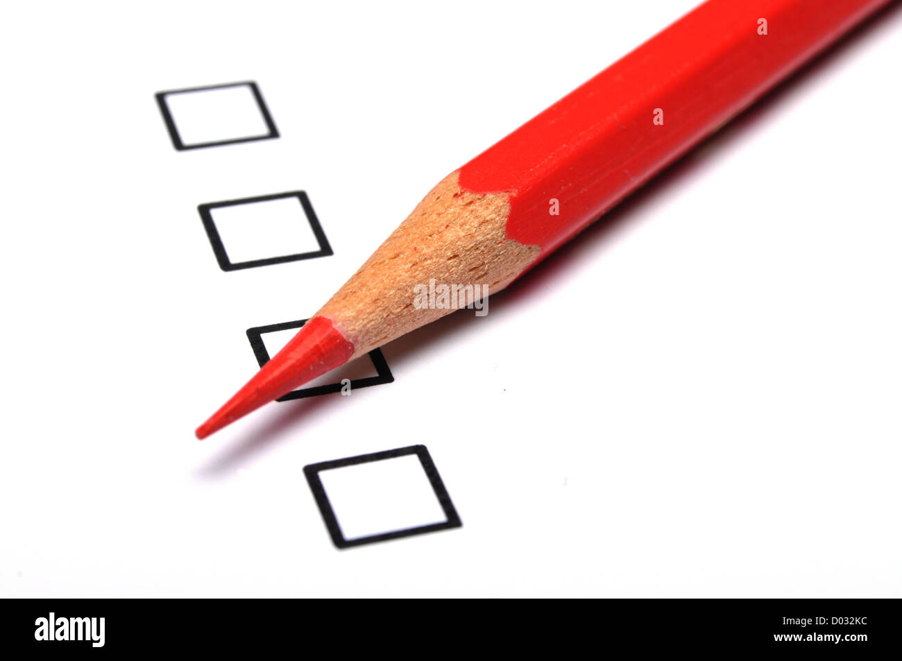 checkbox and pencil showing science education research or customer ...