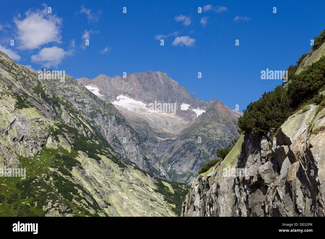 View of mountain peaks in spring time in switzerland Stock Photo - Alamy