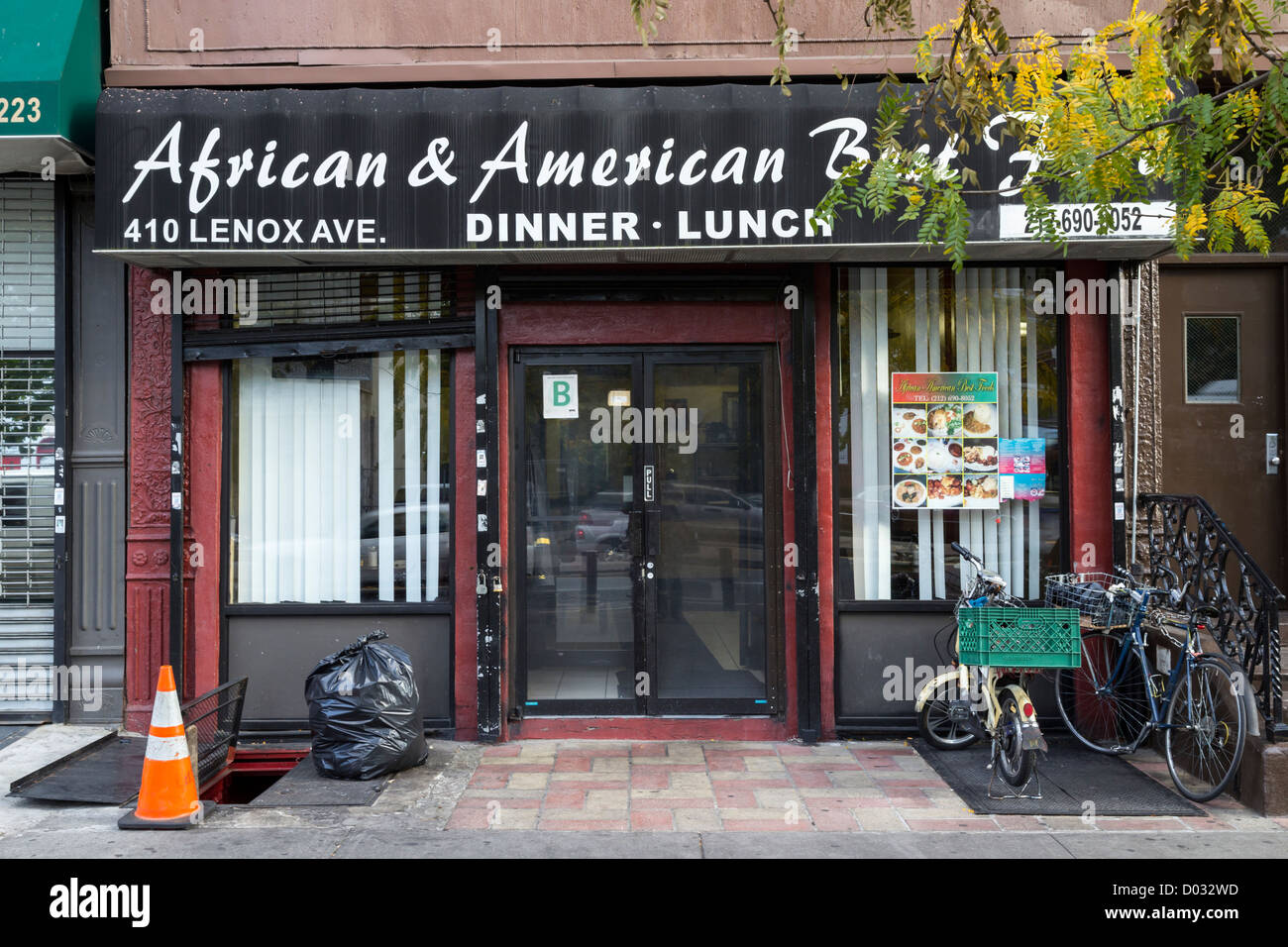 african american restaurant in Lenox avenue, Harlem, New York Stock ...