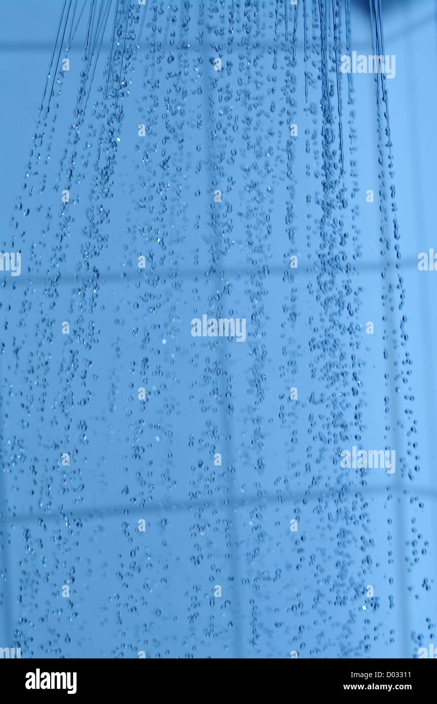 water drops falling from a shower indoors Stock Photo - Alamy