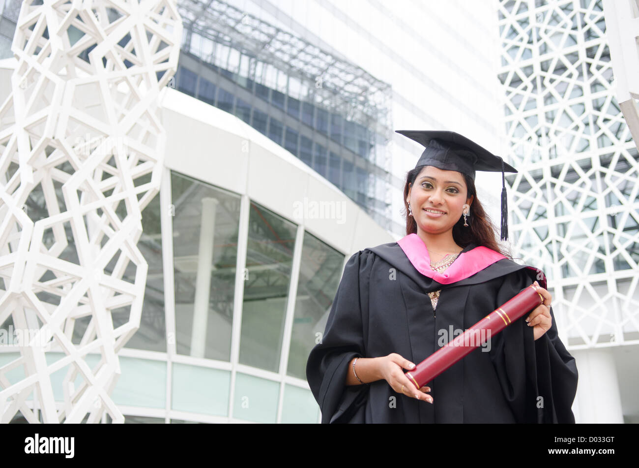 a young indian female graduate during her convocation day Stock Photo ...