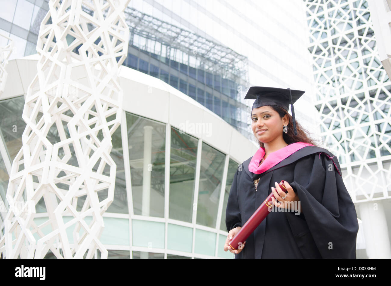 a young indian female graduate during her convocation day Stock Photo ...