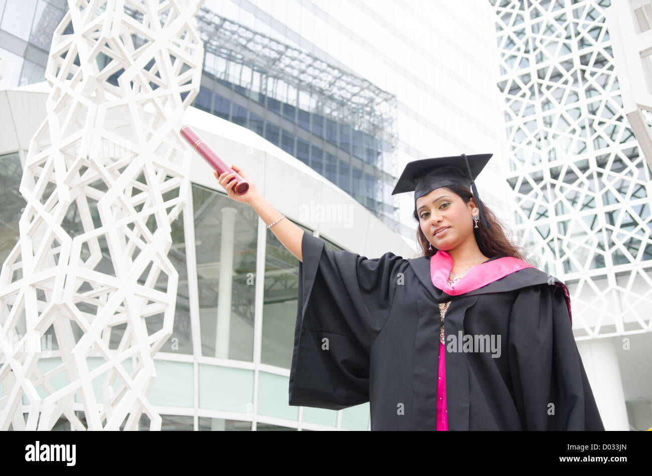 a young indian female graduate during her convocation day Stock Photo ...