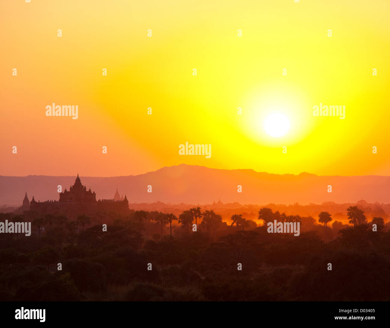Bagan at sunset in Myanmar Stock Photo - Alamy
