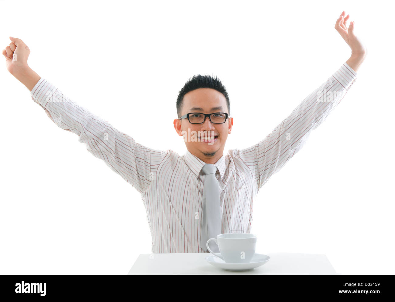Asian man having tea break hi-res stock photography and images - Alamy
