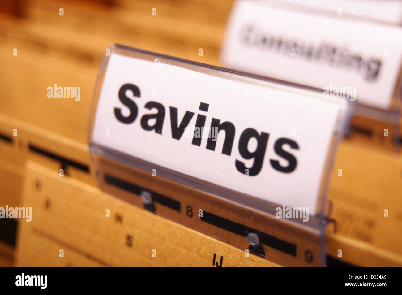 savings word on business folder showing saving money concept Stock ...