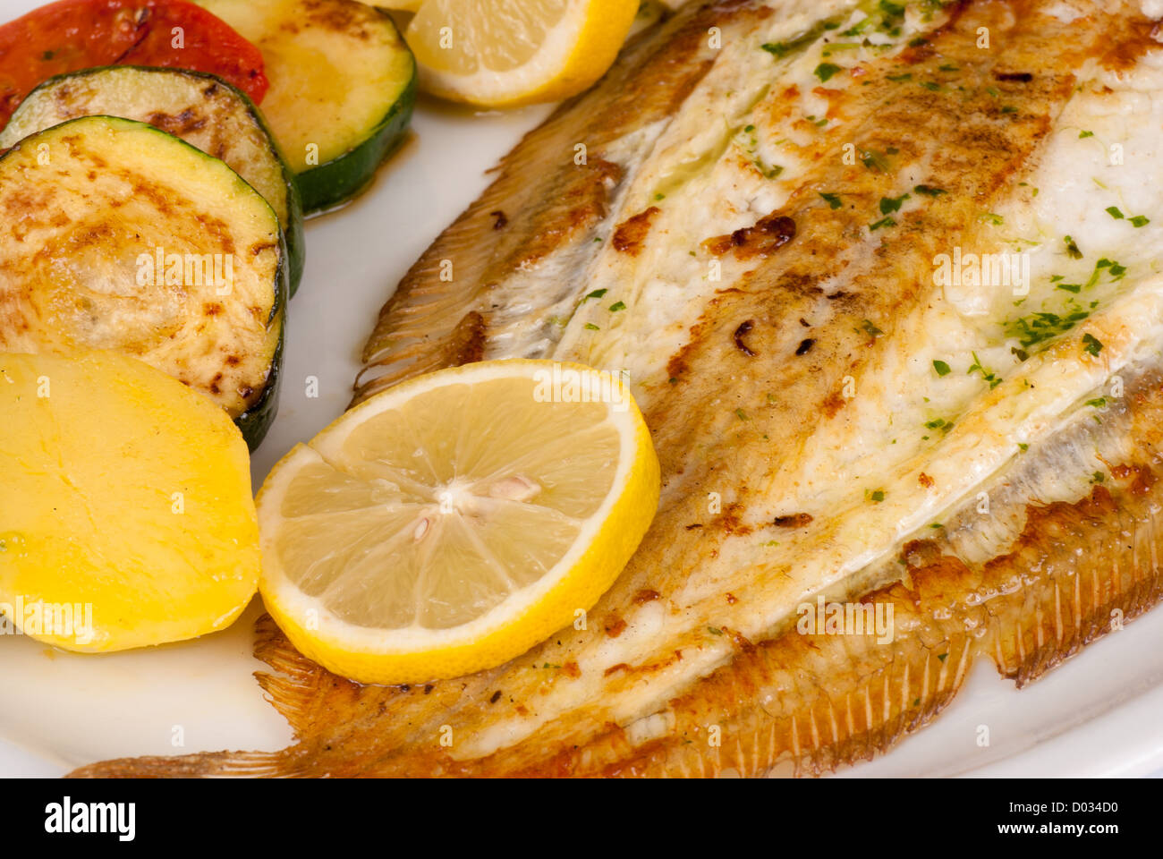 Closeup take of a grilled sole Stock Photo - Alamy
