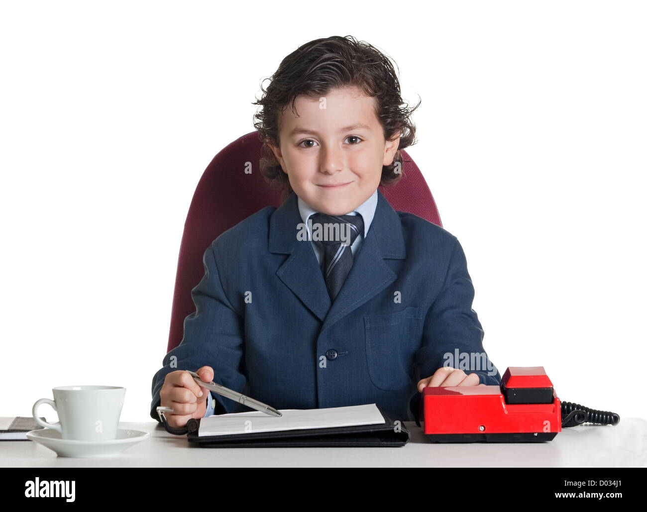 Little businessman in the office isolated over white Stock Photo - Alamy