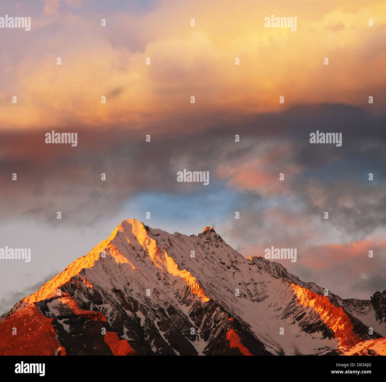 Mountains, mountain peak sunset Stock Photo - Alamy