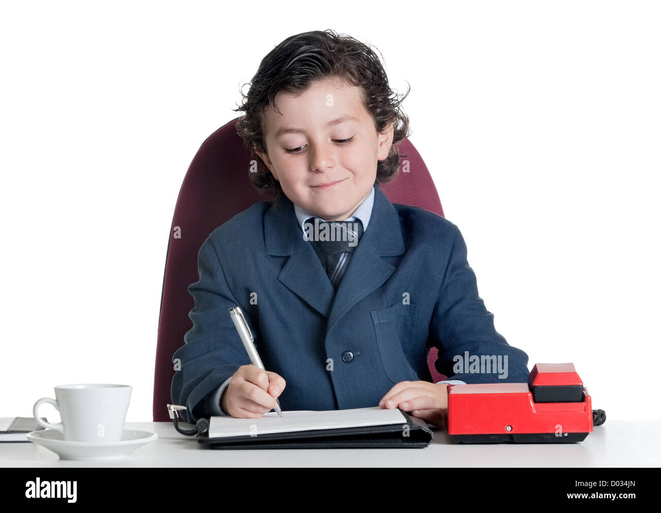 Little businessman in the office isolated over white Stock Photo - Alamy