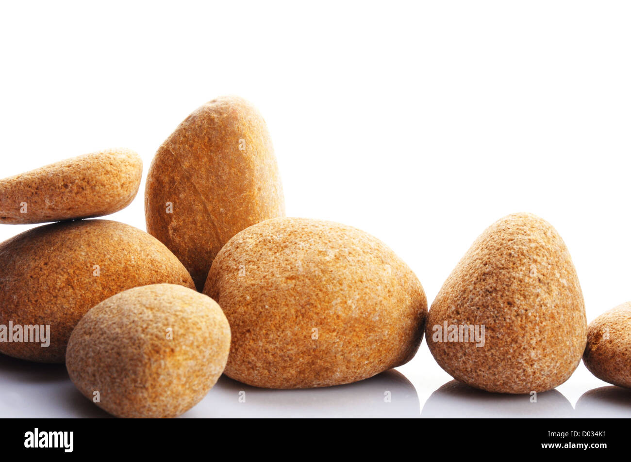 zen stones or pebbles showing spa concept isolated on white background ...