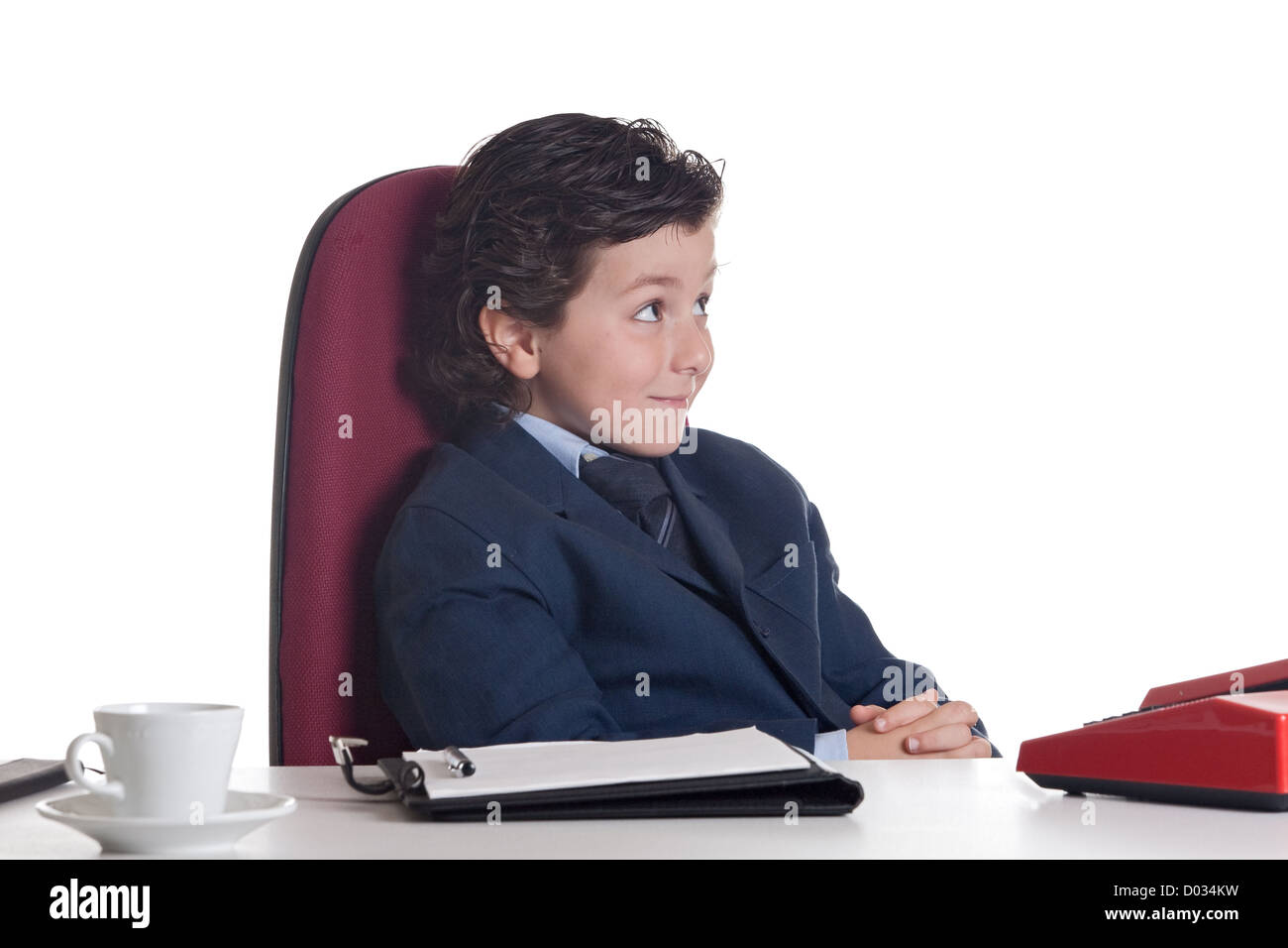 Little businessman in the office isolated over white Stock Photo - Alamy