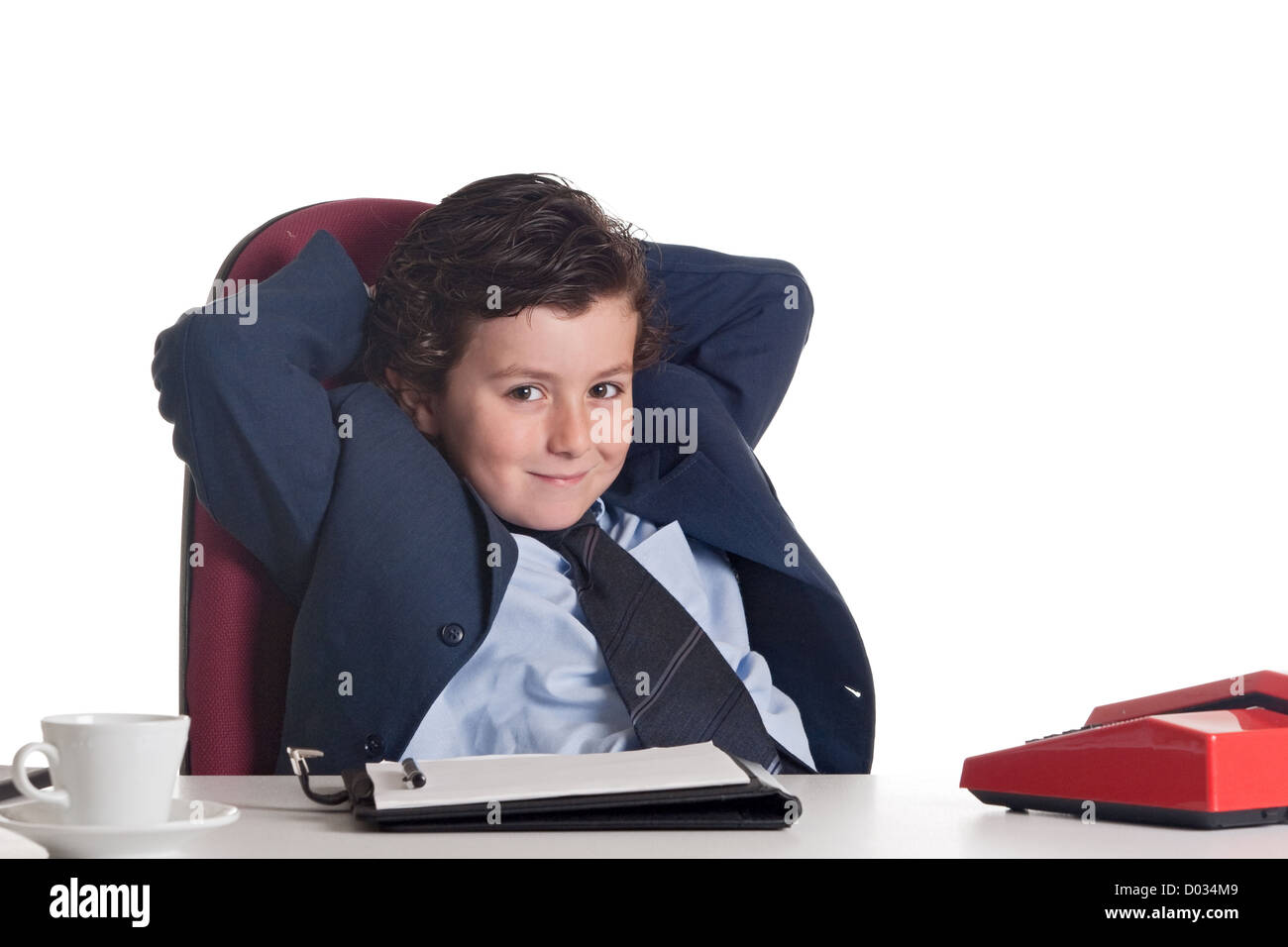 Little businessman in the office isolated over white Stock Photo - Alamy