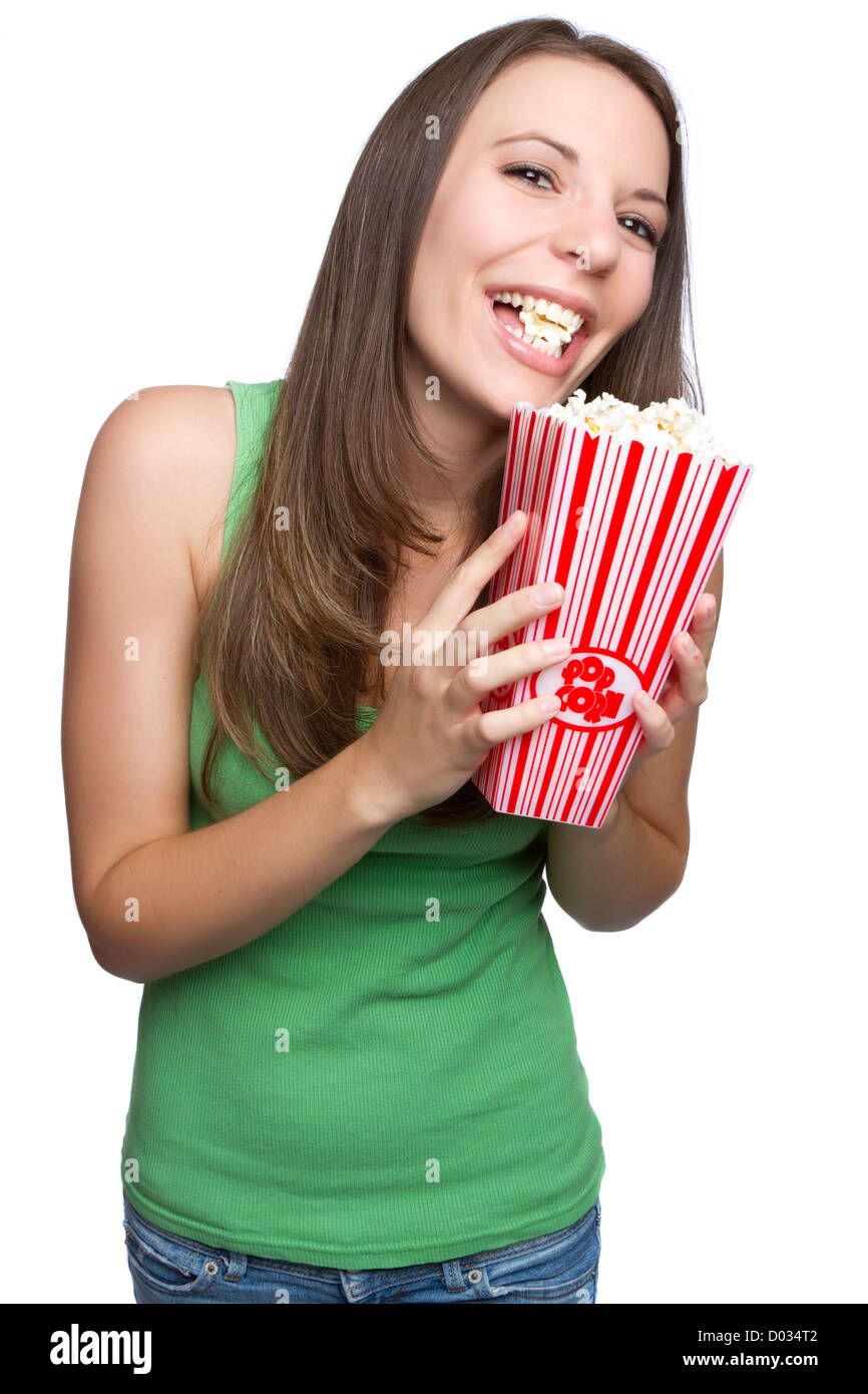 Girl eating popcorn close up hi-res stock photography and images - Alamy