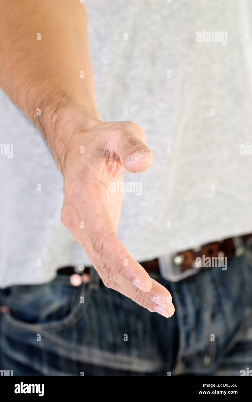 Man shake hand and greeting with you Stock Photo - Alamy