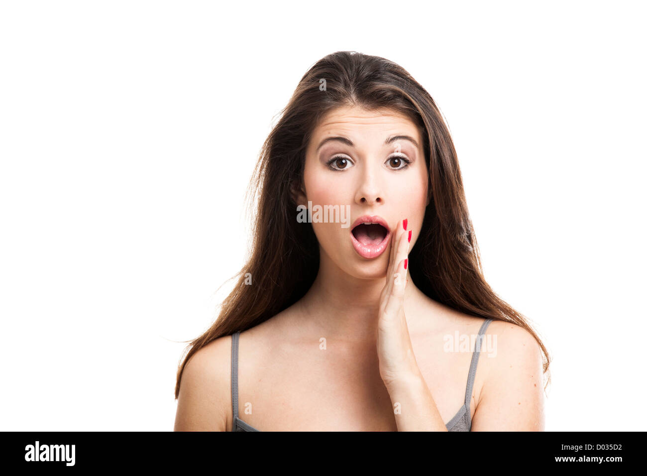 Portrait Young Woman Astonish Expression Stock Photos & Portrait Young ...