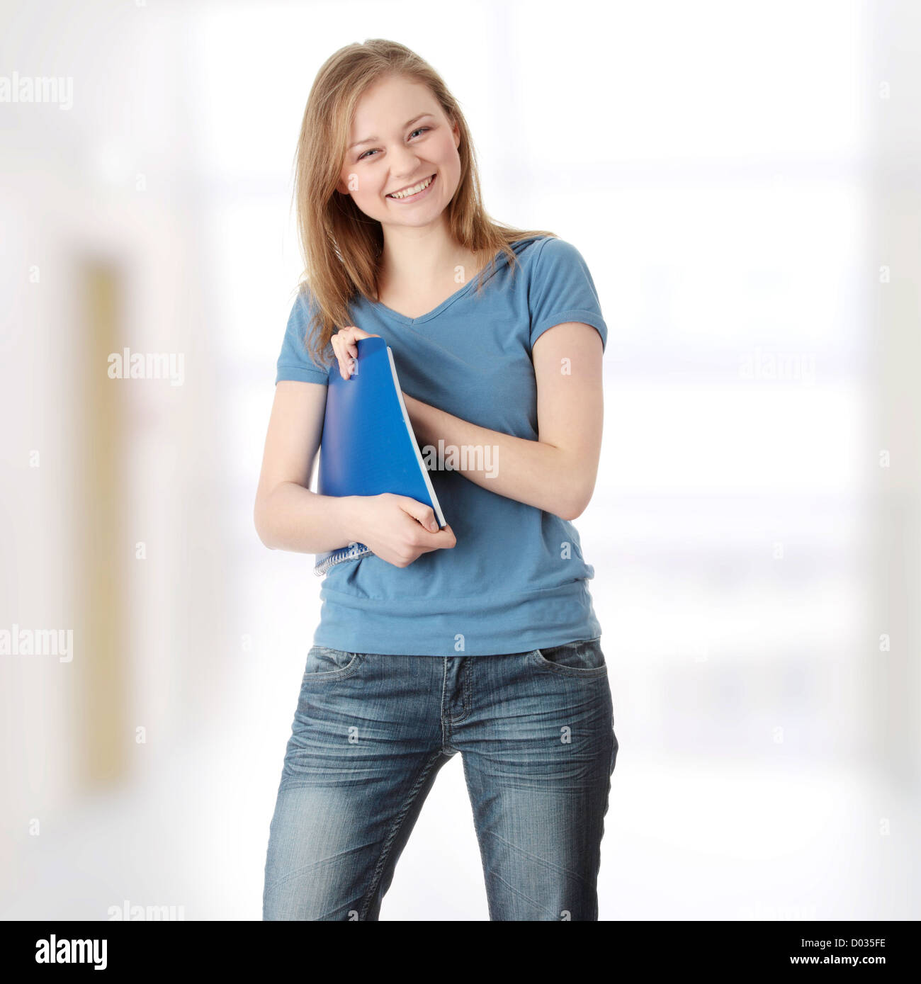 Young happy student woman Stock Photo - Alamy