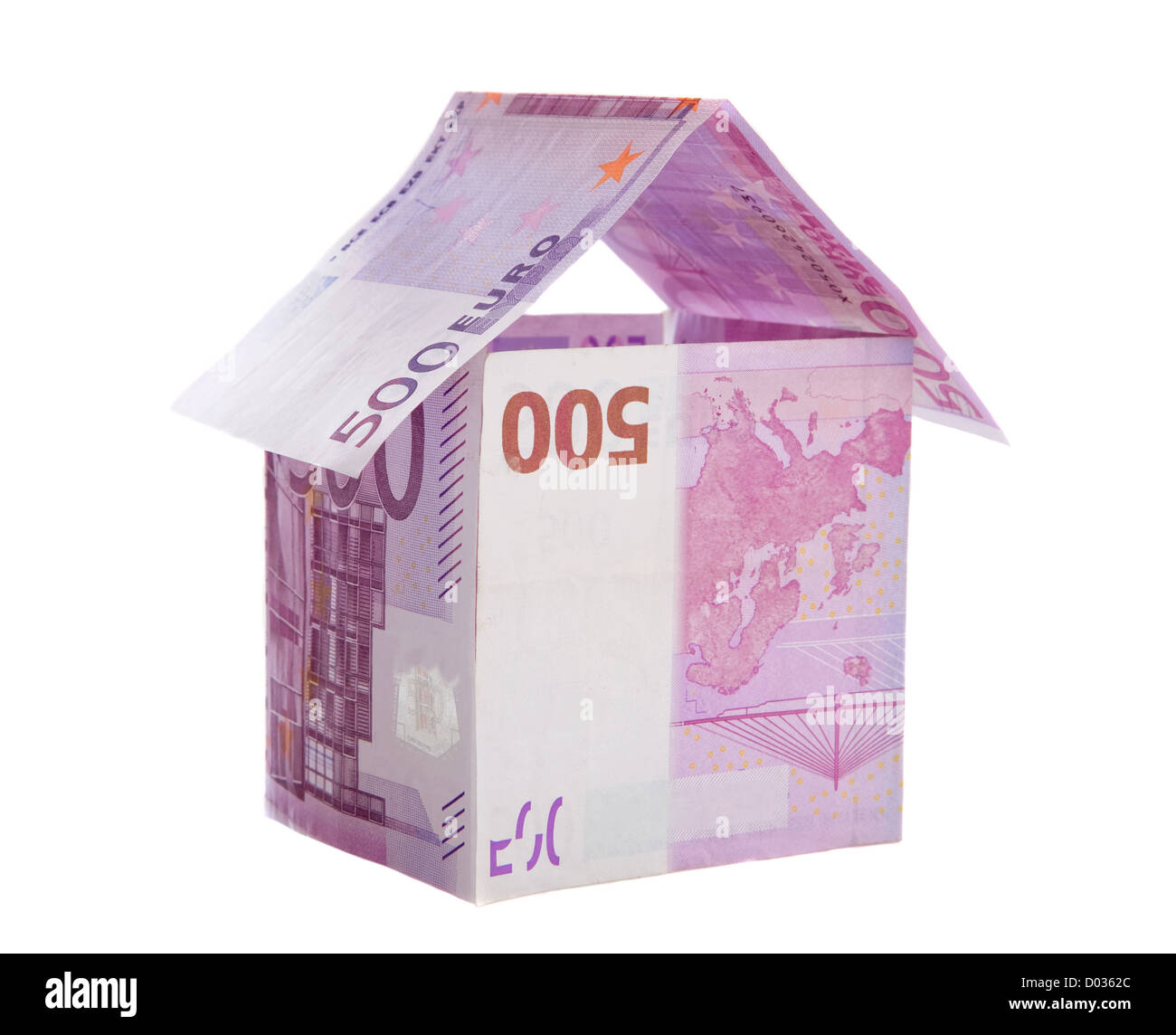 Money symbolizing a house isolated on a over white background Stock ...