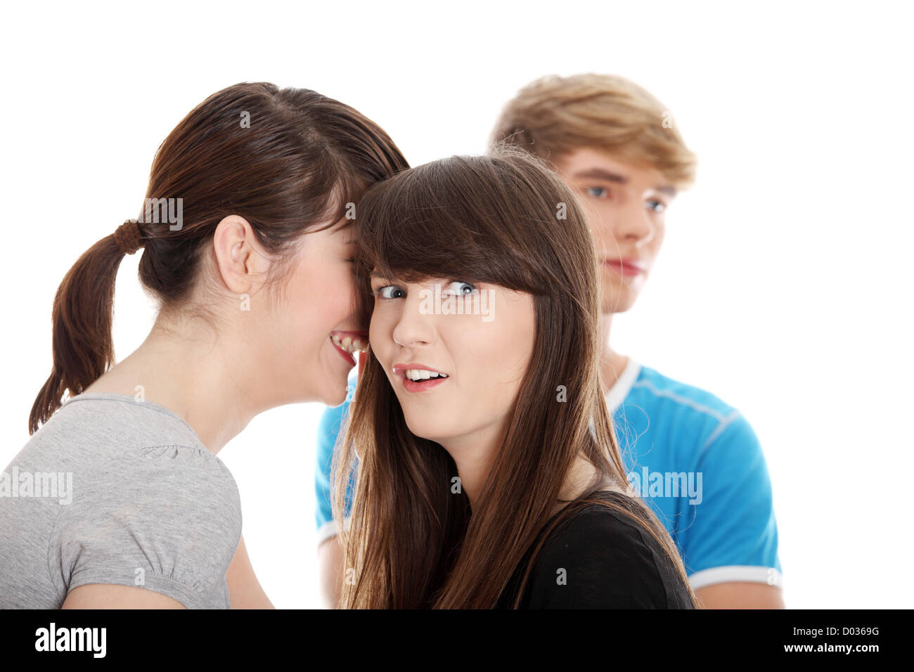 Two girls talking Stock Photo - Alamy