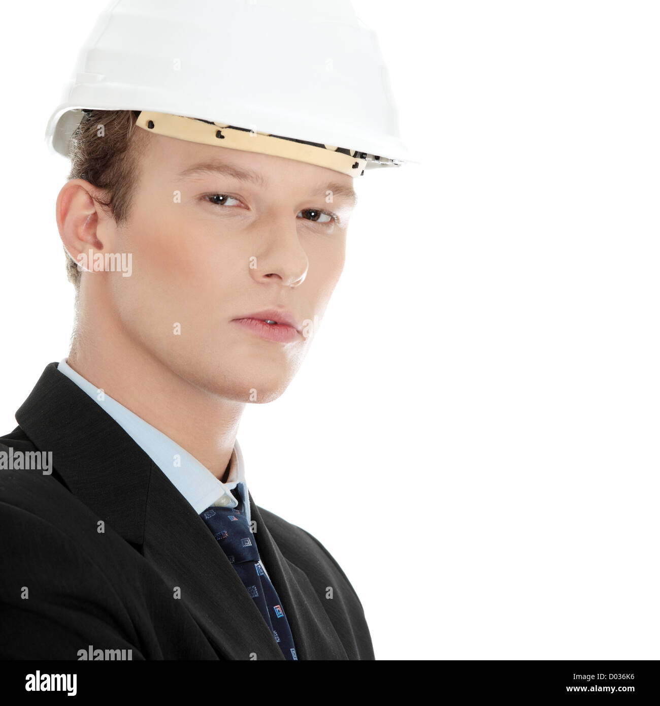 Young engineer in helmet Stock Photo - Alamy
