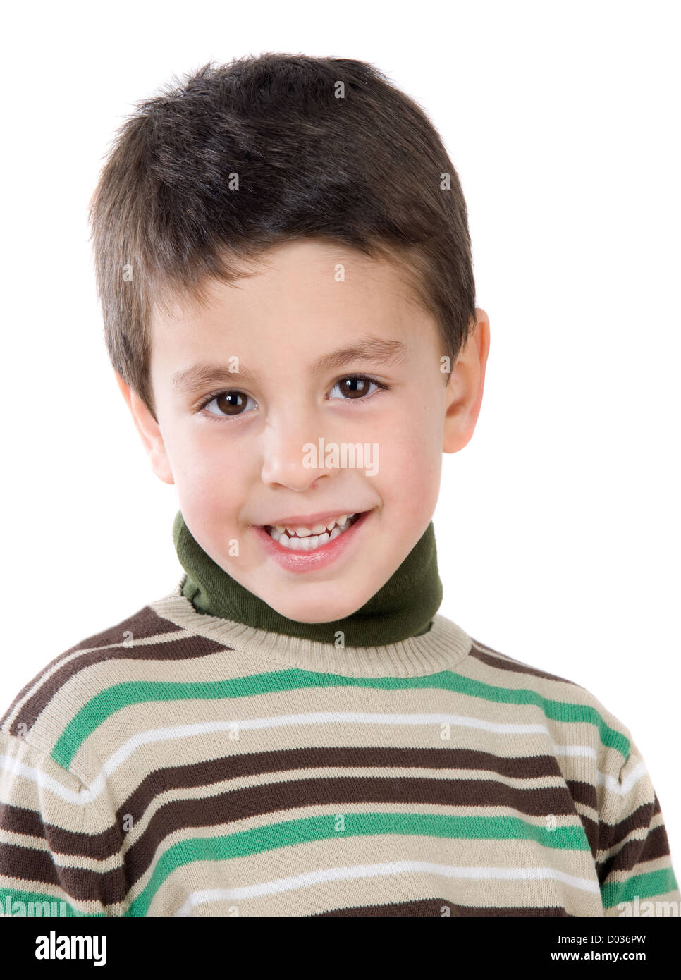 Adorable child smiling on a over white background Stock Photo - Alamy