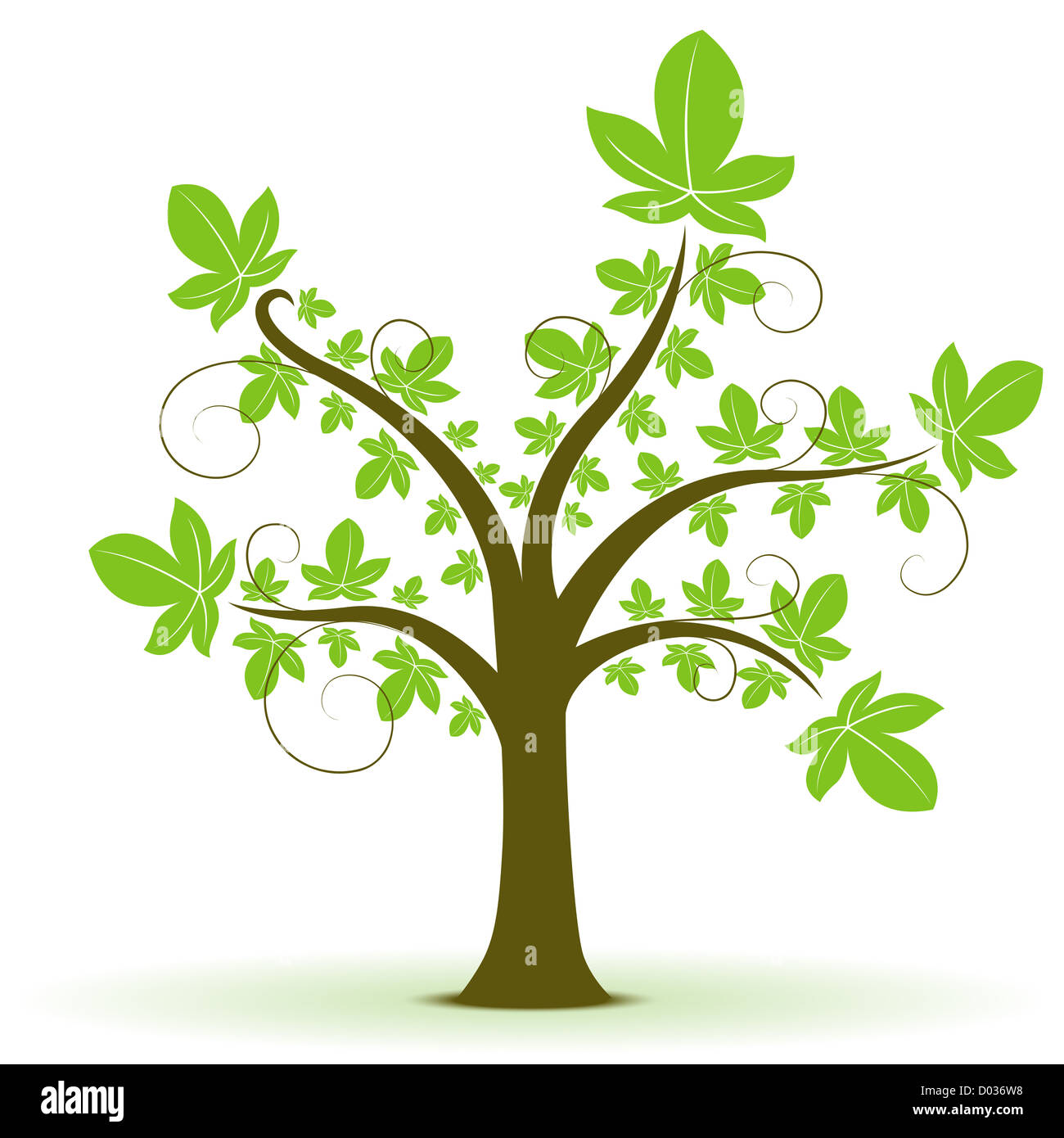 illustration of natural tree on white background Stock Photo - Alamy