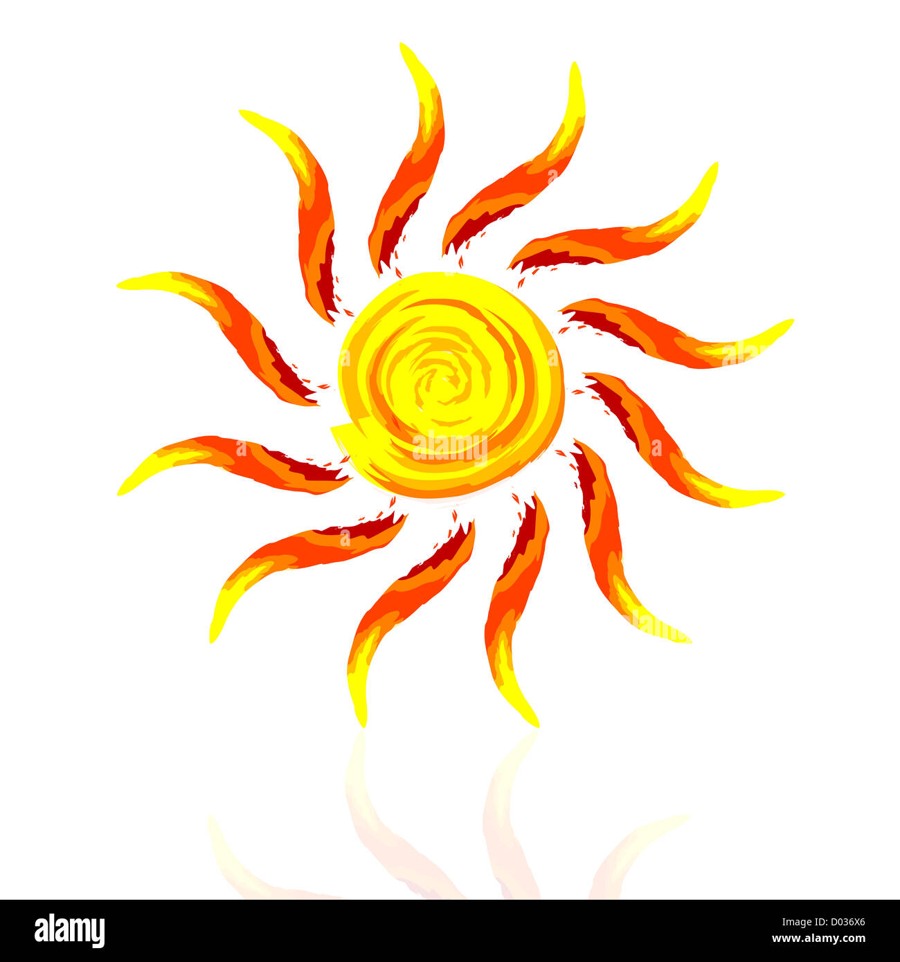 illustration of abstract sun on white background Stock Photo - Alamy