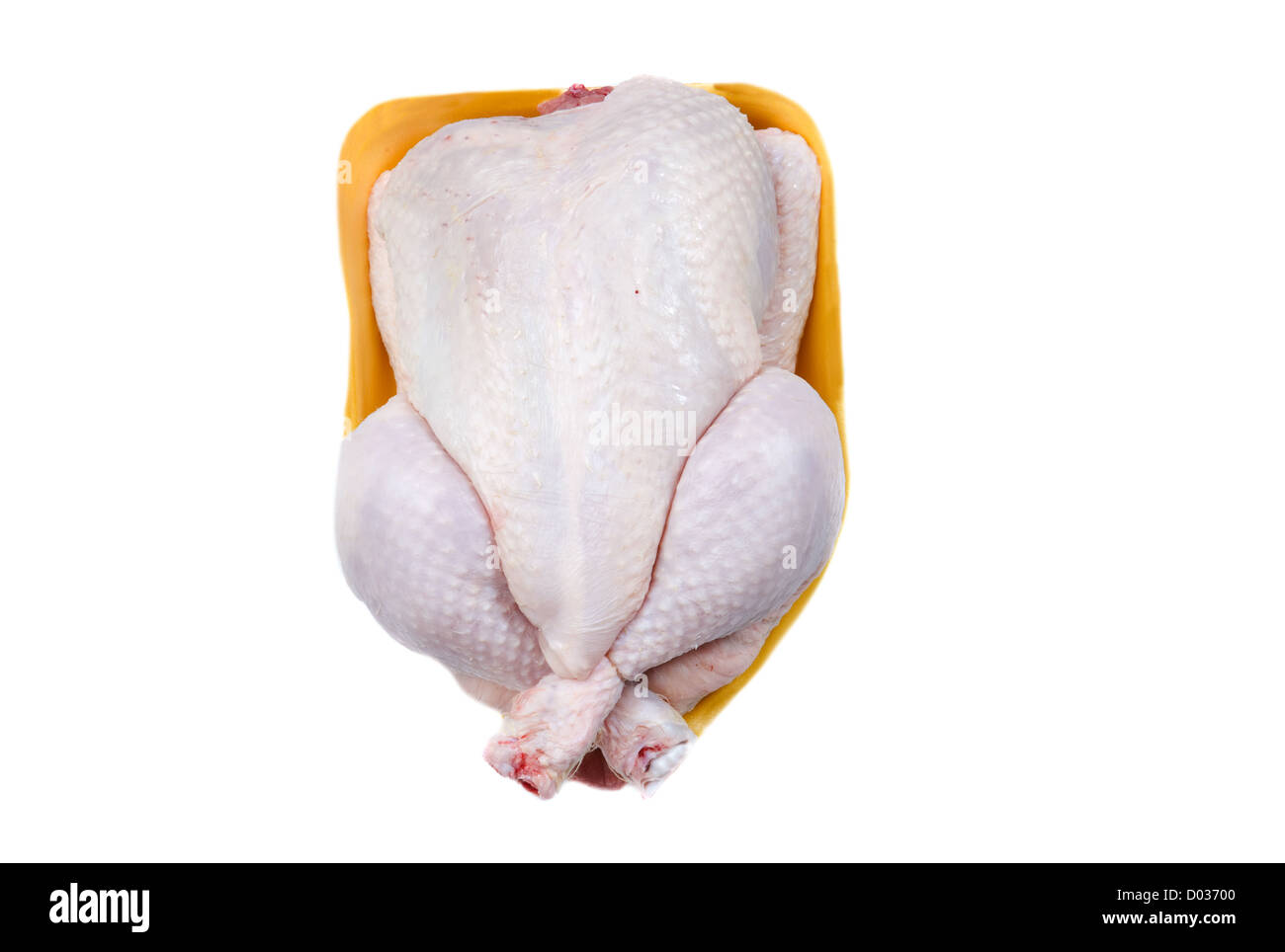 Photo of a raw chicken a over white background Stock Photo - Alamy