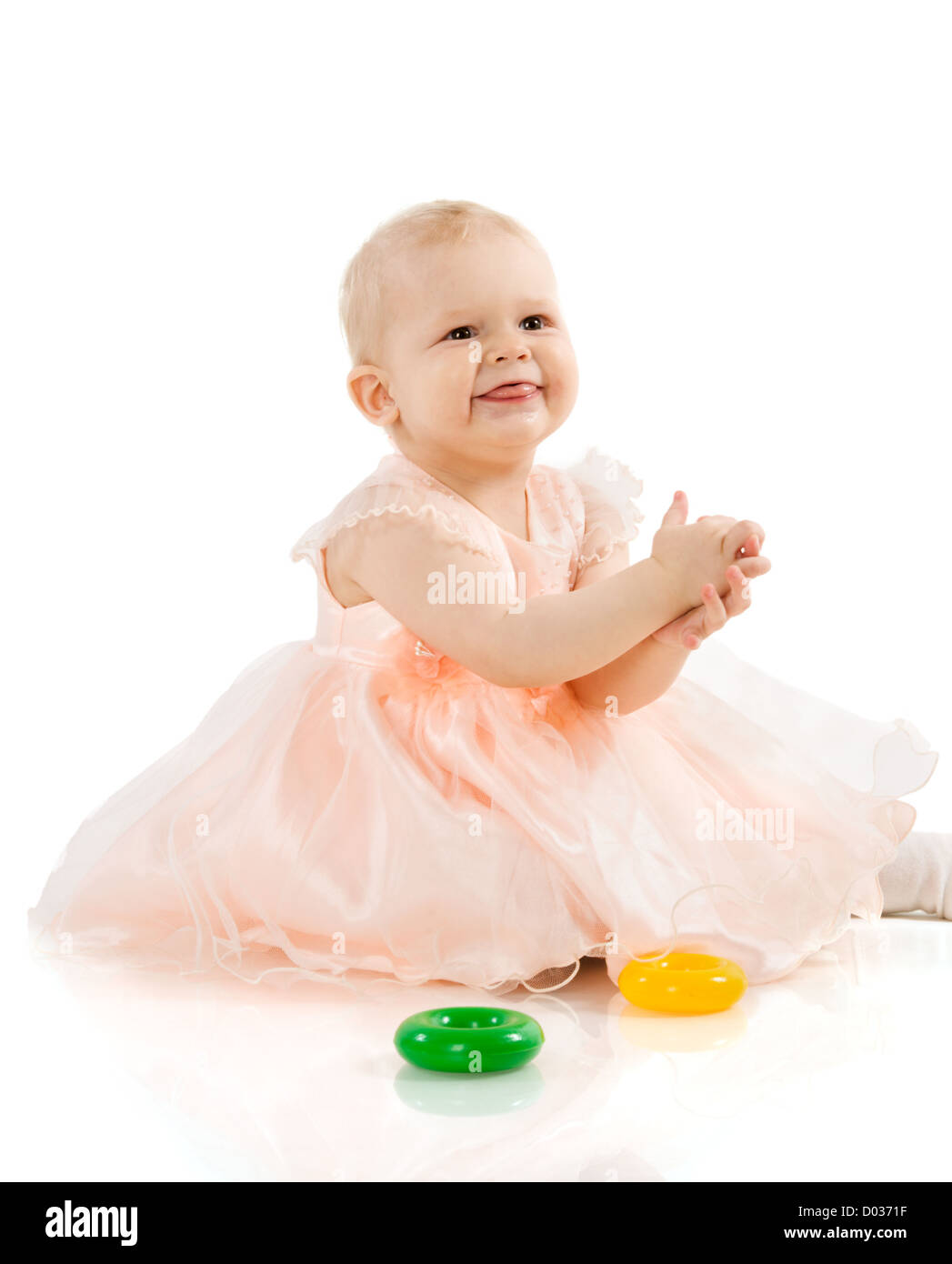 Happy Toddler girl portrait isolated on white Stock Photo - Alamy