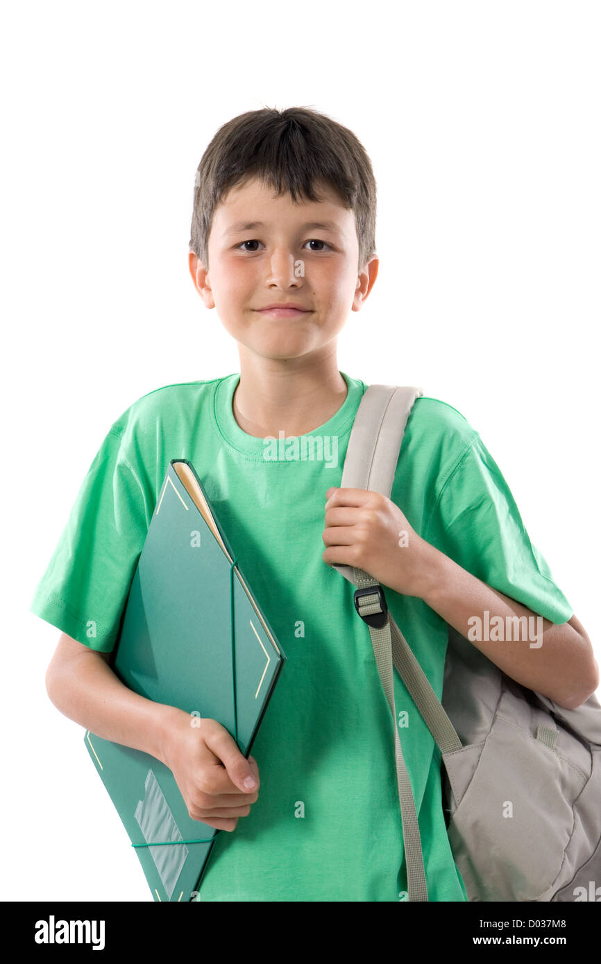Beautiful student boy on a over white background Stock Photo - Alamy