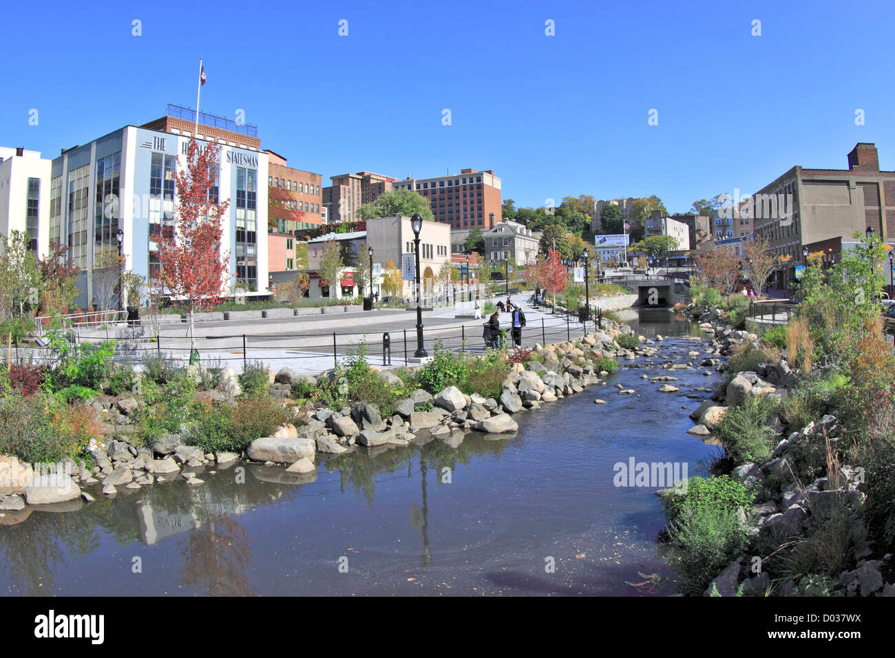 Larkin Plaza and Van der Donck Park downtown Yonkers New York Stock ...