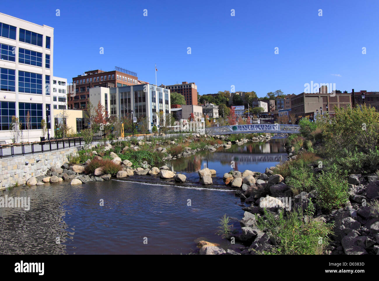 Larkin Plaza and Van der Donck Park downtown Yonkers New York Stock ...