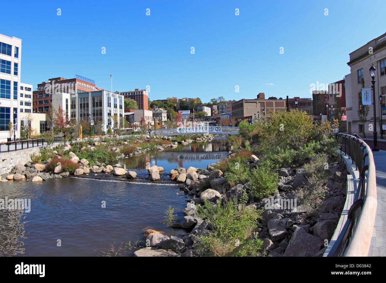 Larkin Plaza and Van der Donck Park downtown Yonkers New York Stock ...