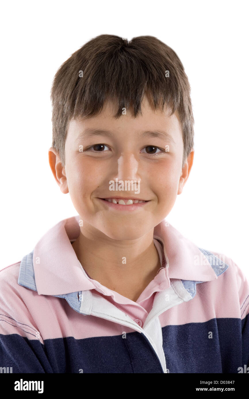 Adorable child smiling on a over white background Stock Photo - Alamy