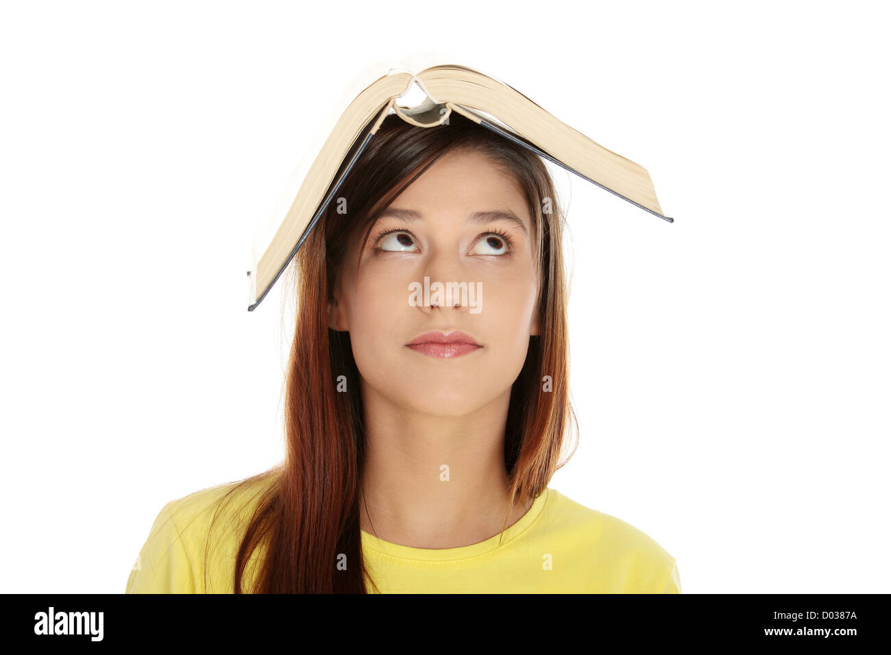 Beautiful young woman with book Stock Photo - Alamy