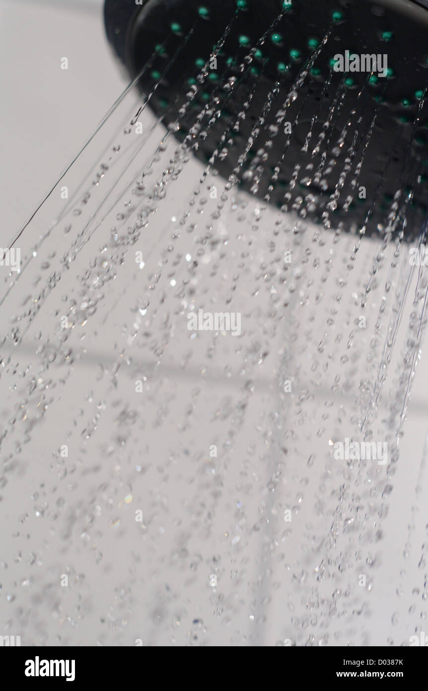 water drops falling from a shower indoors Stock Photo - Alamy