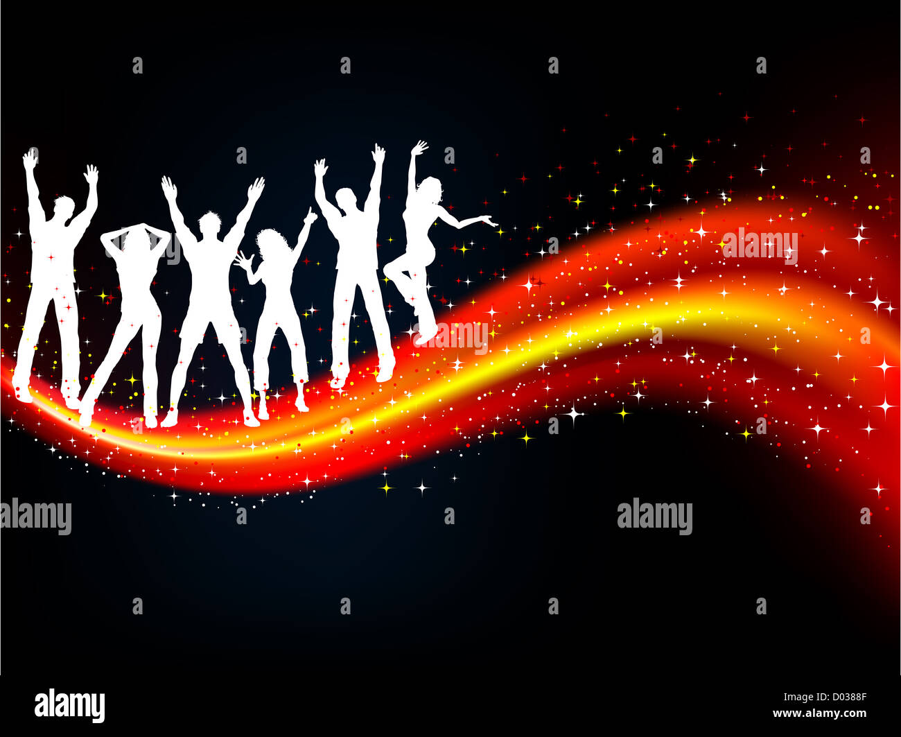 Silhouettes of people dancing on abstract background Stock Photo - Alamy