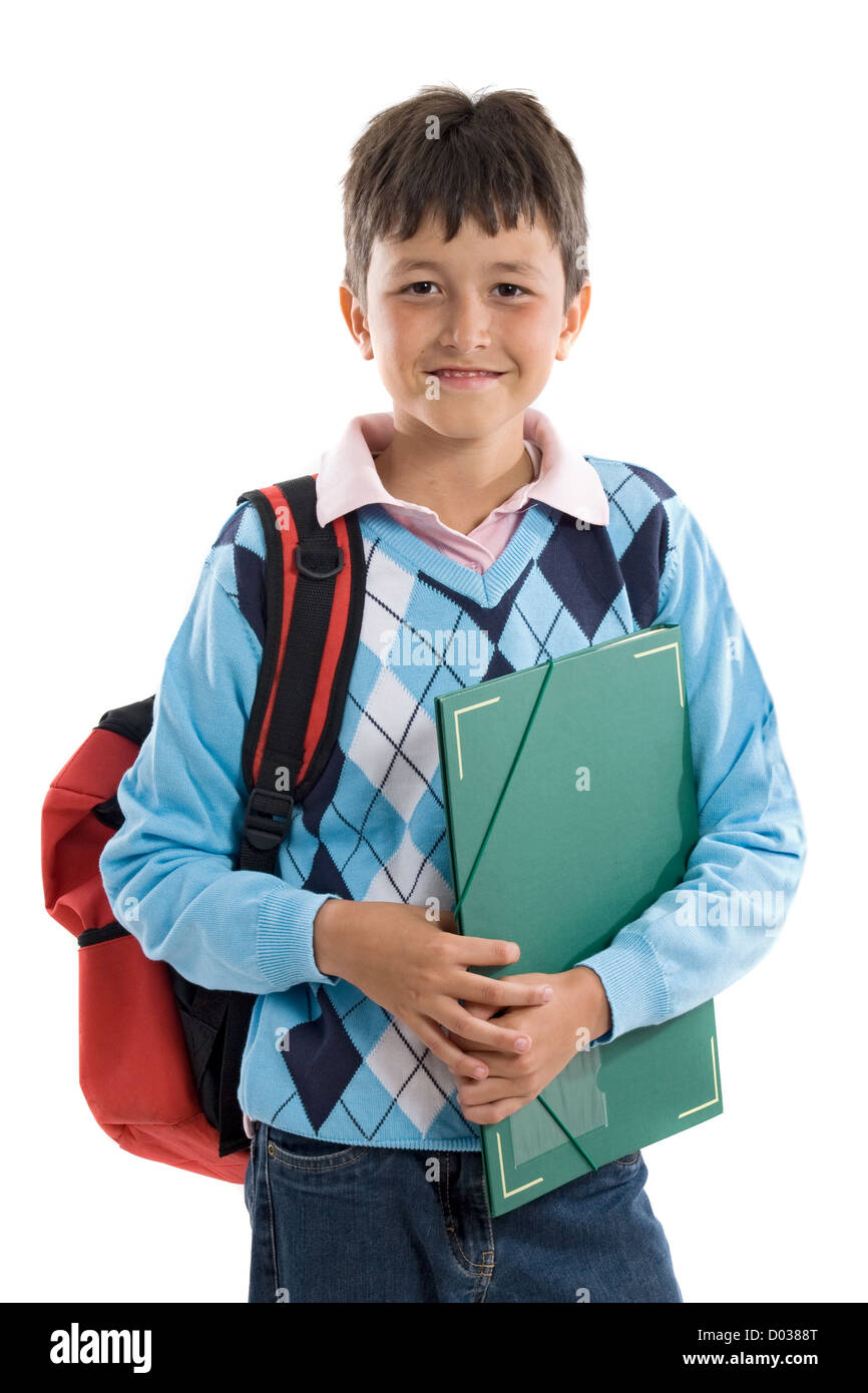 Beautiful student boy on a over white background Stock Photo - Alamy