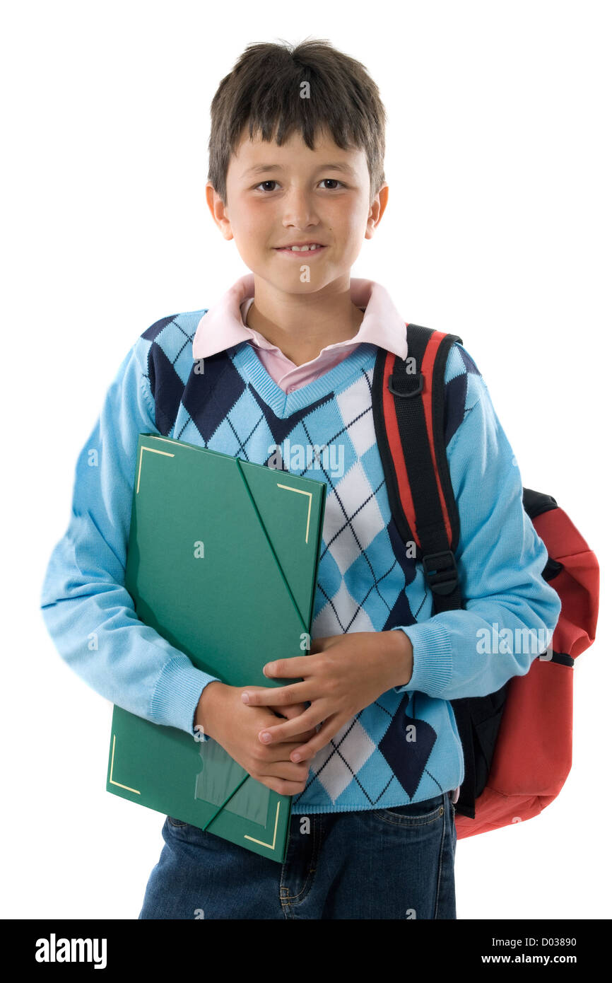 Pretty student boy on a over white background Stock Photo - Alamy