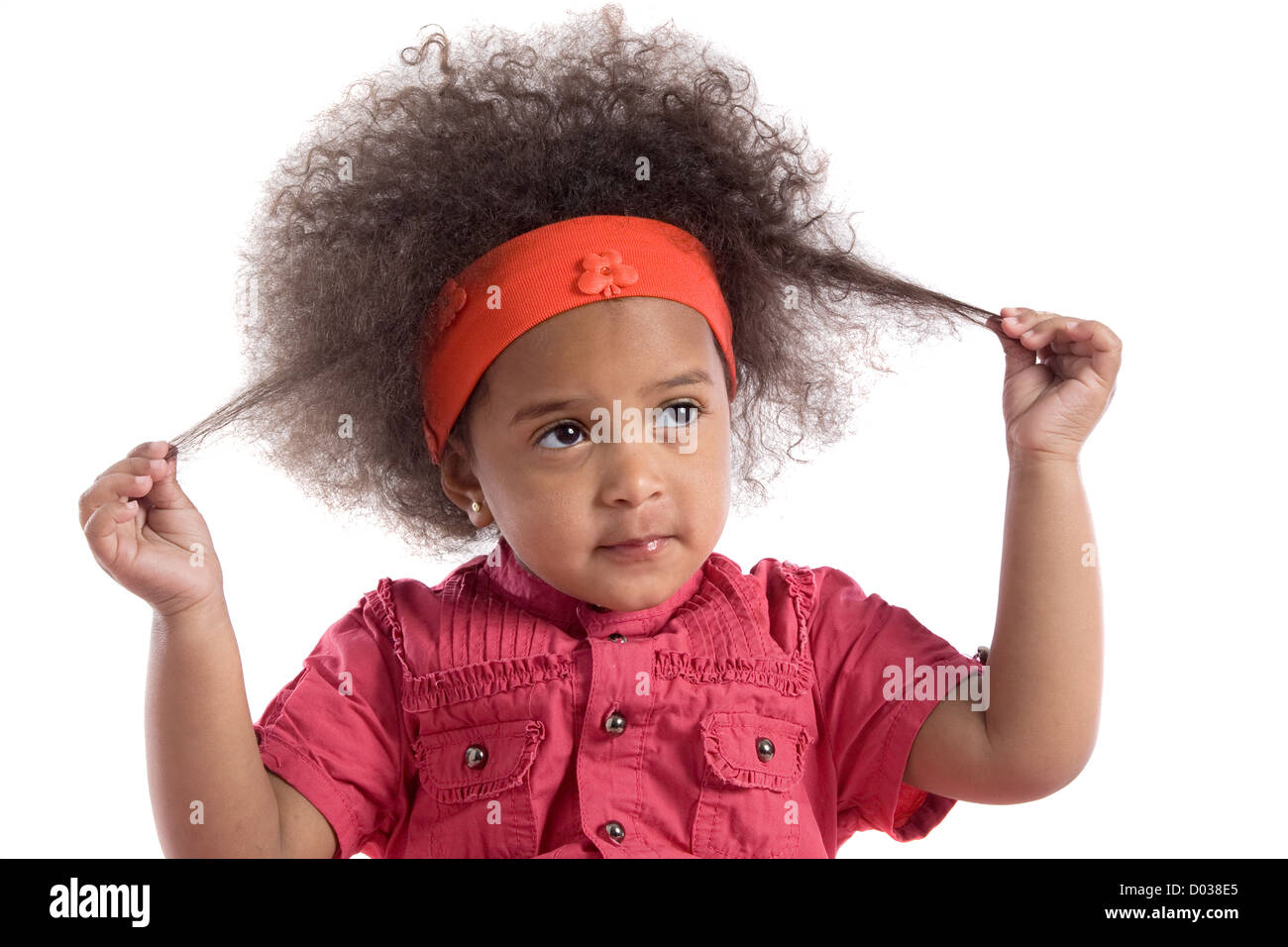 Adorable african baby with afro hairstyle isolated over white Stock ...
