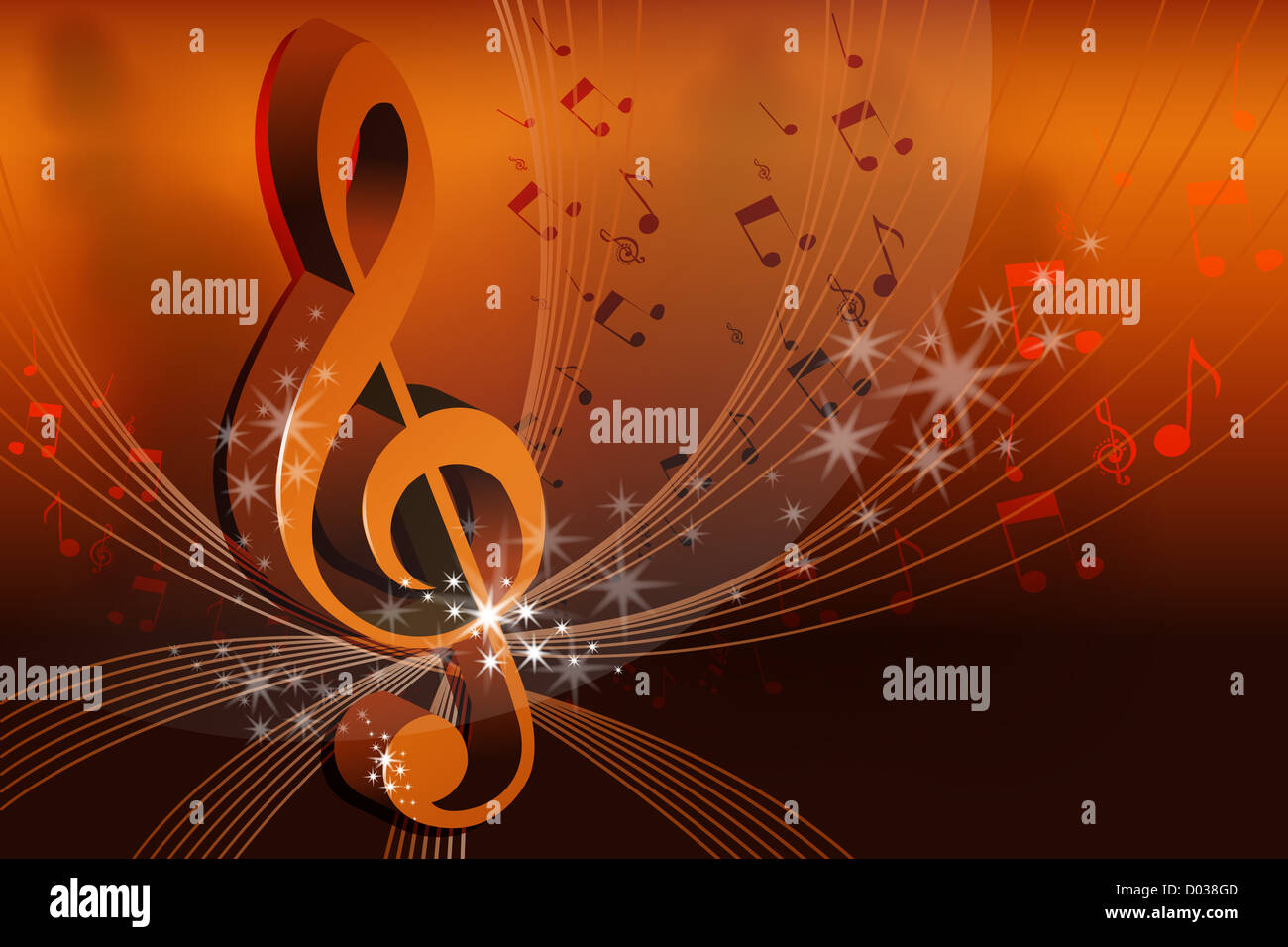 illustration of music card on abstract background Stock Photo - Alamy