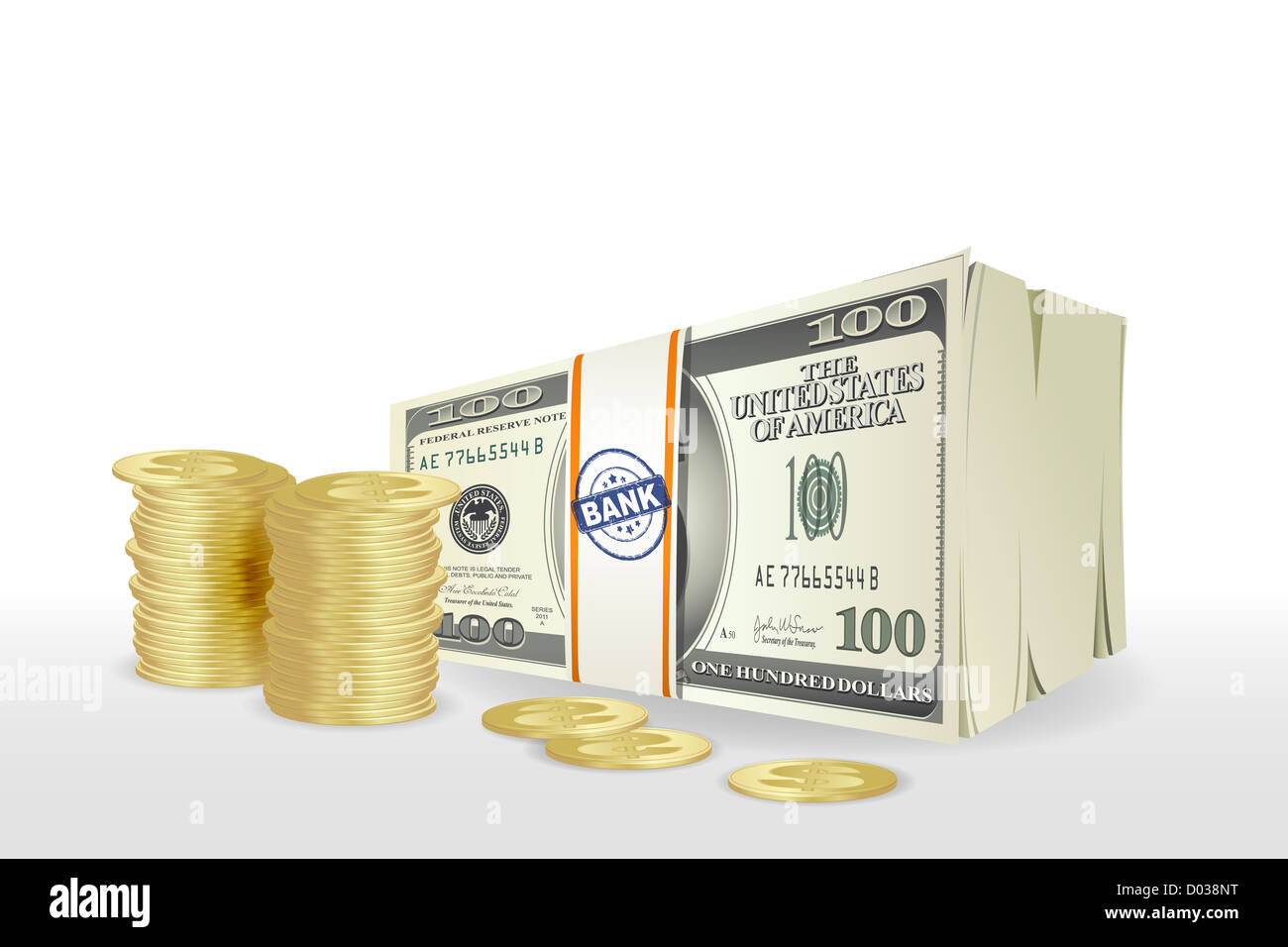 illustration of dollar currency on white background Stock Photo - Alamy